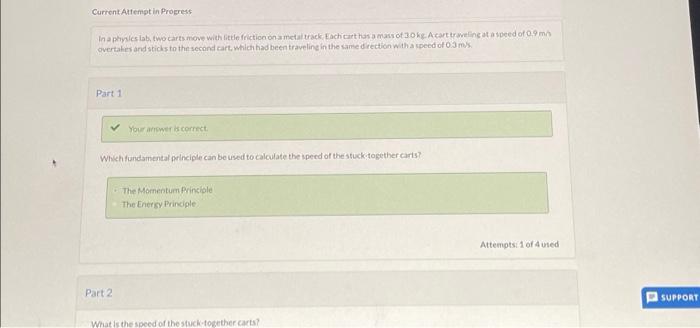 Solved Current Attempt in Progress In a physics lab, two | Chegg.com