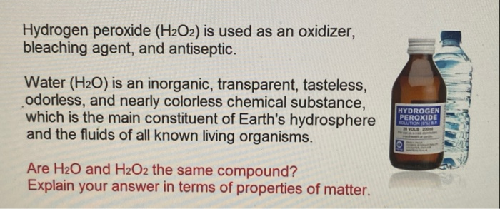 Solved Hydrogen peroxide (H2O2) is used as an oxidizer, | Chegg.com