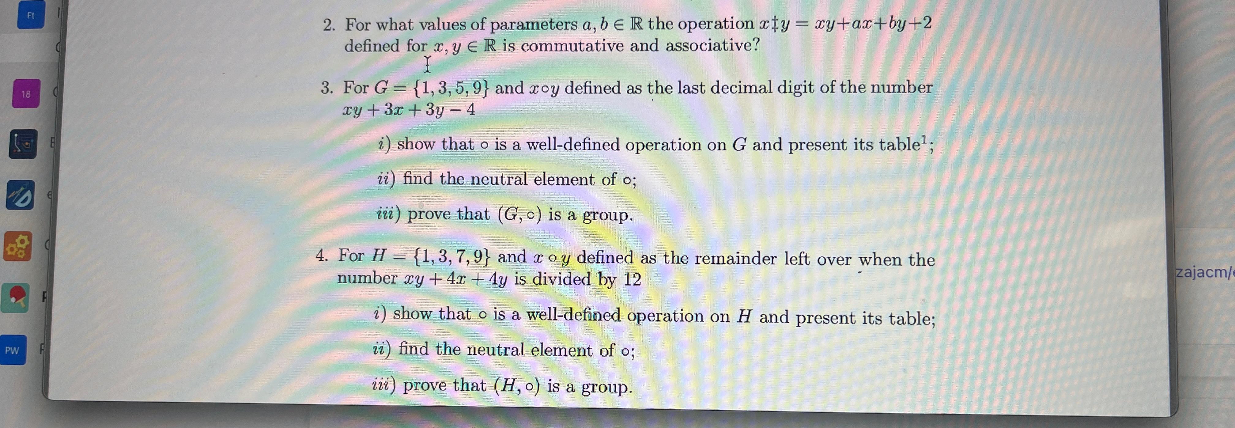 Solved For whaFor what values of parameters a,binR the | Chegg.com