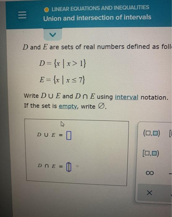 Solved LINEAR EQUATIONS AND INEQUALITIES Union and | Chegg.com