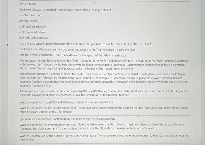 Solved Write A Class Declare a class/struct named | Chegg.com