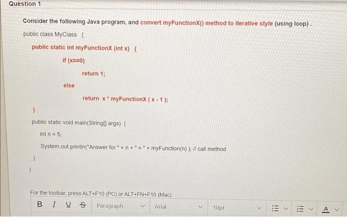Solved Question 1 Consider the following Java program, and | Chegg.com