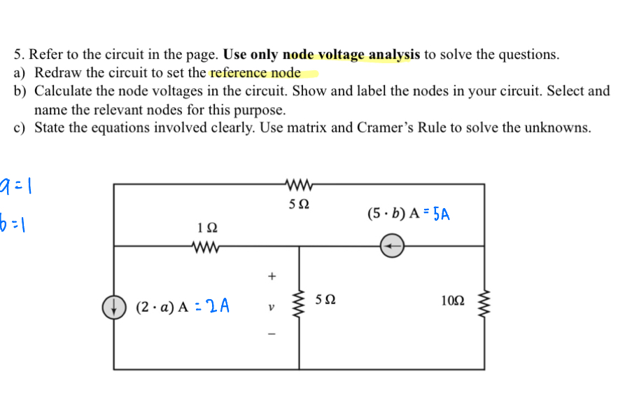 Solved Refer to the circuit in the page. Use only node | Chegg.com