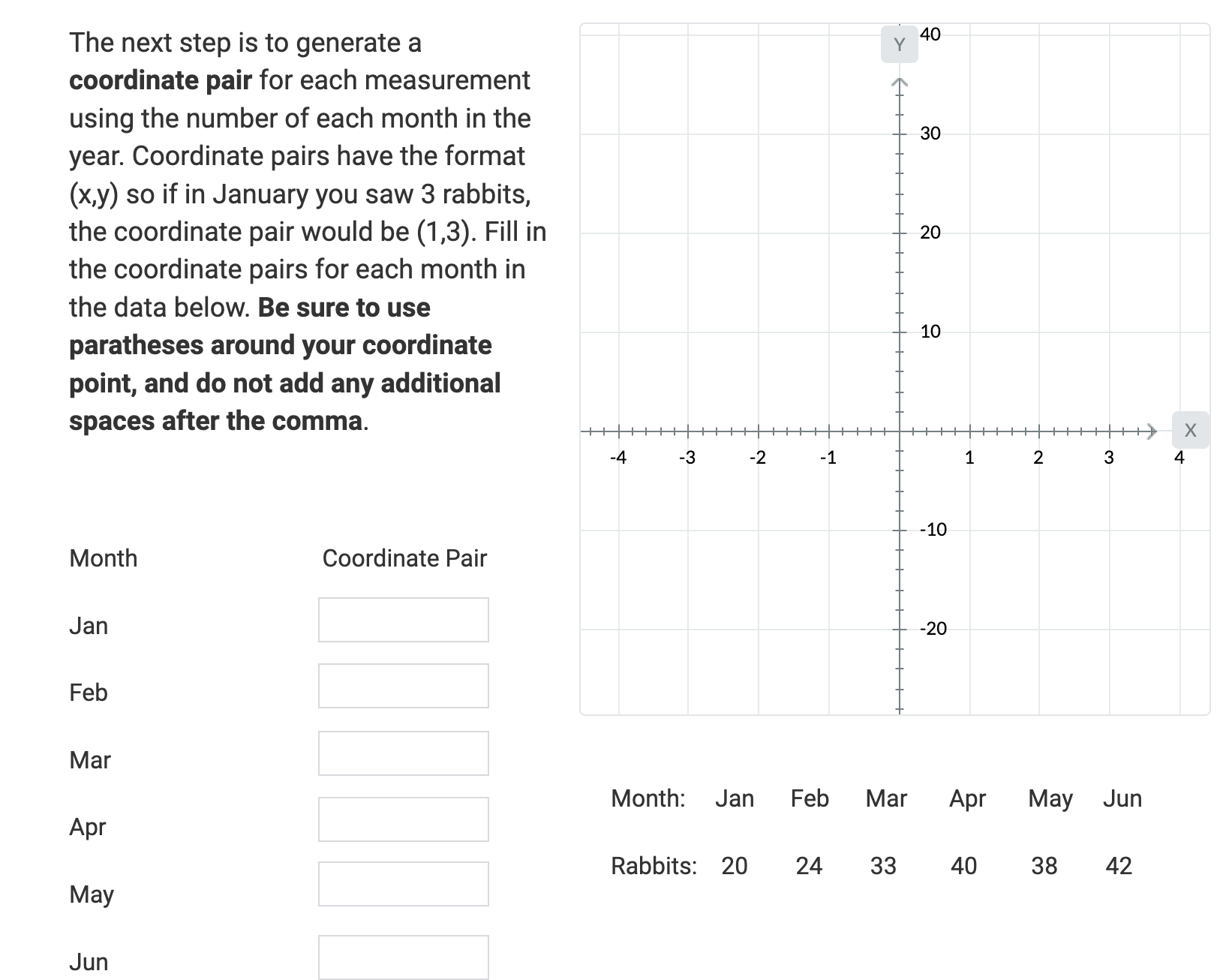 Solved The next step is to generate acoordinate pair for | Chegg.com