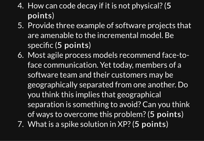 Solved 4. How can code decay if it is not physical? (5 | Chegg.com