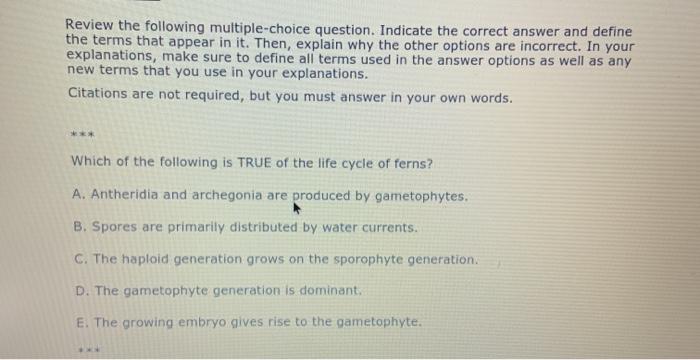 Solved Review the following multiple-choice question. | Chegg.com