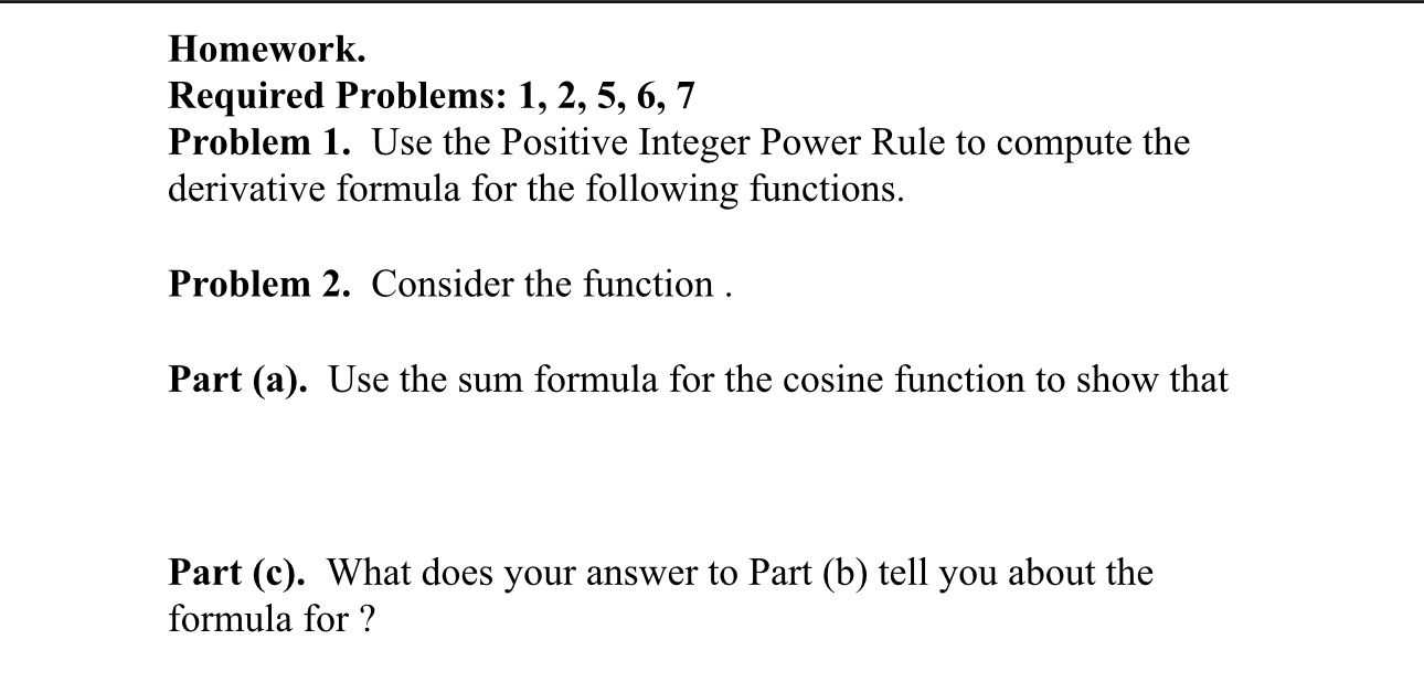 Homework.Required Problems: 1, 2, 5, 6, 7Problem 1. | Chegg.com