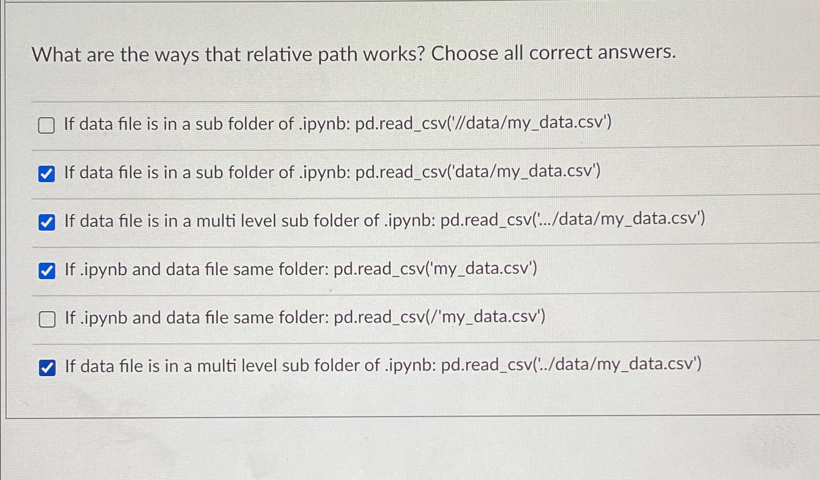Solved What are the ways that relative path works? Choose | Chegg.com