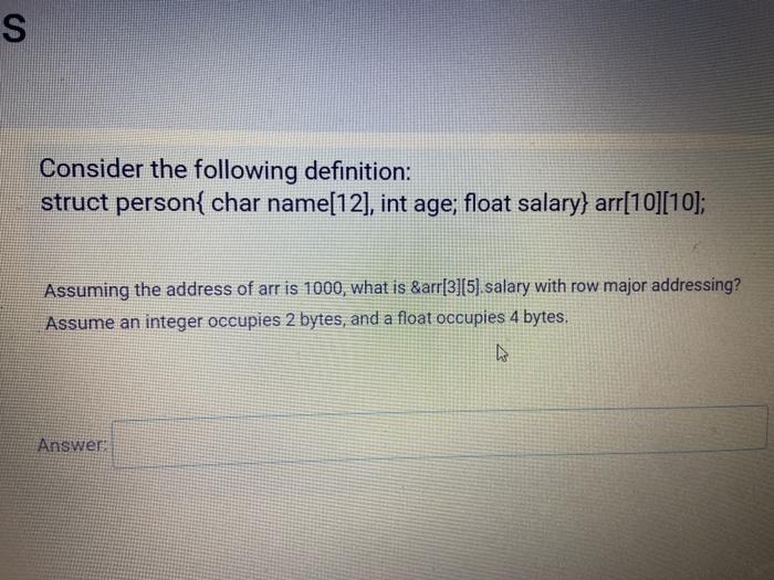 Solved S Consider the following definition: struct person{ | Chegg.com