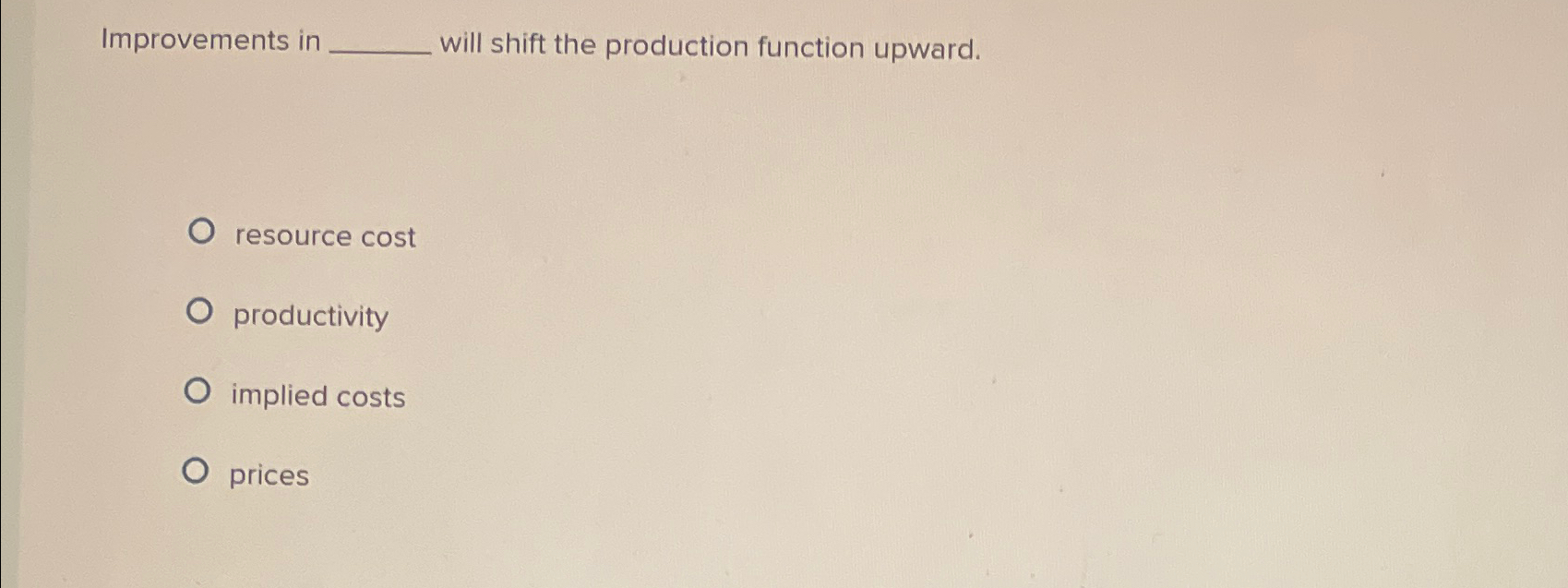 Solved Improvements in will shift the production function | Chegg.com