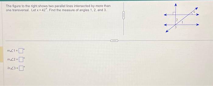 Solved The figure to the right shows two parallel lines | Chegg.com