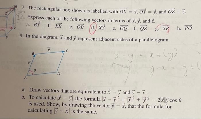 Solved 7. The rectangular box shown is labelled with | Chegg.com