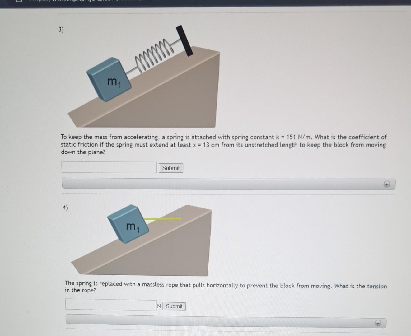 Solved A block with mass m1=9.3 kg is on an incline with an | Chegg.com