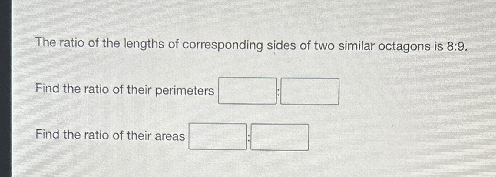 Solved The ratio of the lengths of corresponding sides of | Chegg.com