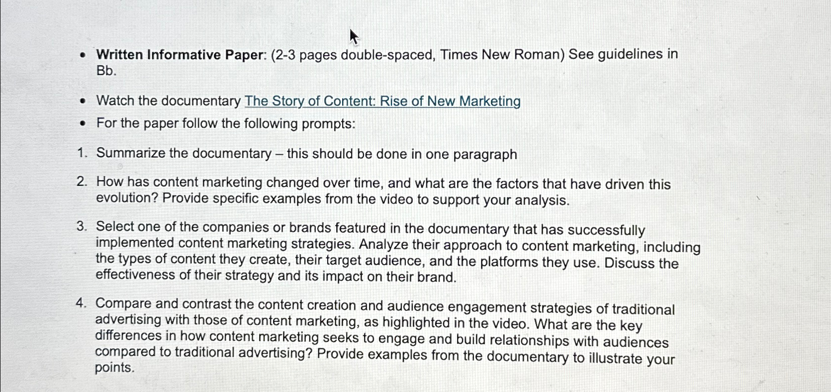 Solved Written Informative Paper: (2-3 ﻿pages double-spaced, | Chegg.com