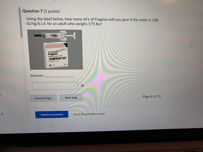 Solved Question 7 (5 points) Using the label below, how many | Chegg.com
