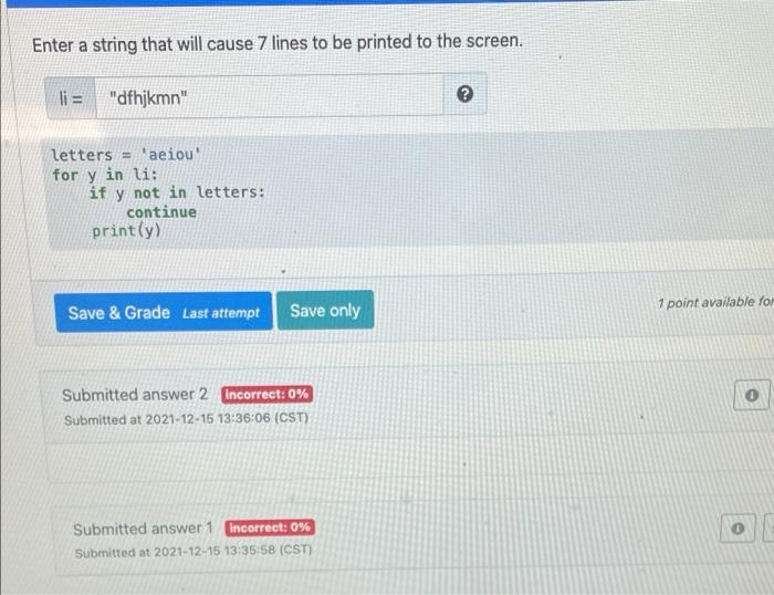 Solved Enter a string that will cause 7 lines to be printed | Chegg.com