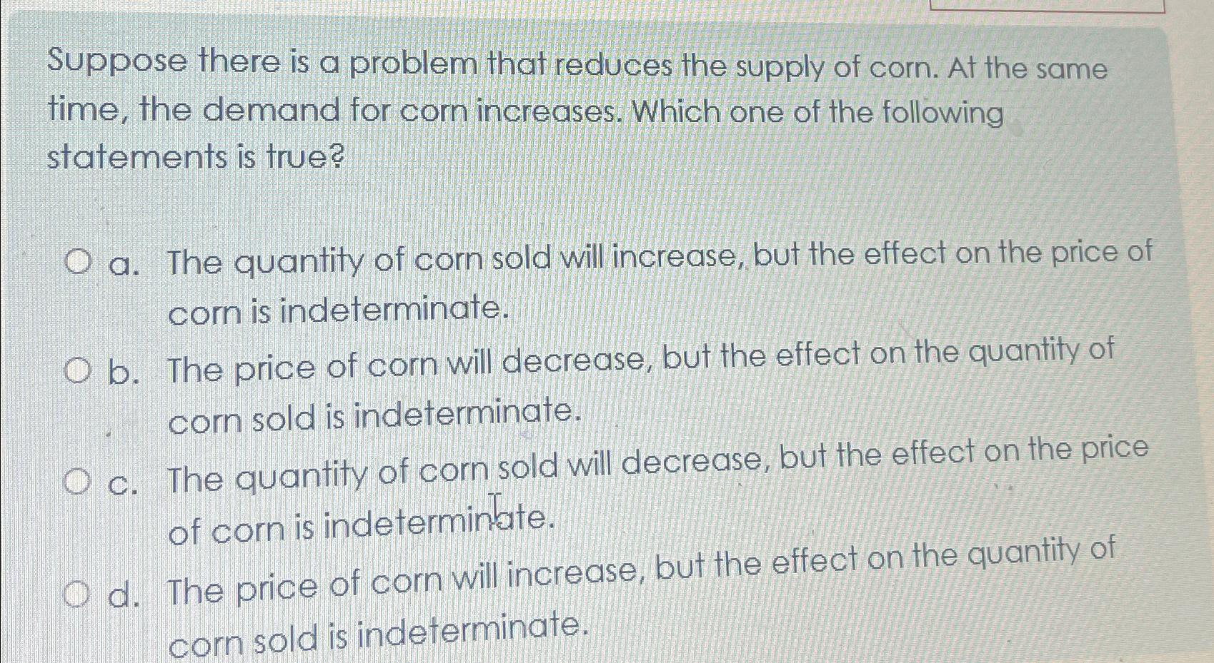 Solved Suppose there is a problem that reduces the supply of | Chegg.com