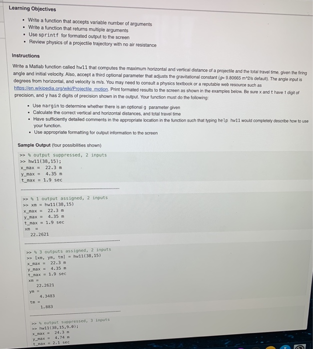 Solved Learning Objectives • Write a function that accepts | Chegg.com