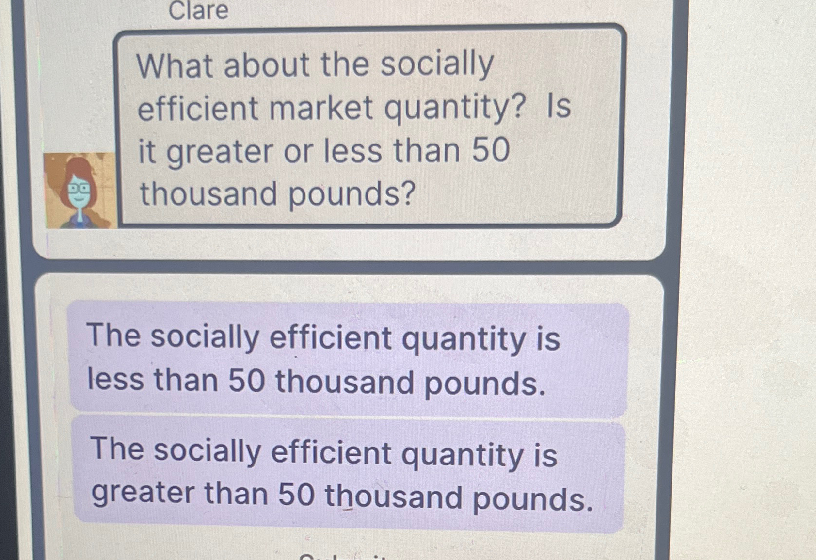Solved Clarewhat About The Socially Efficient Market
