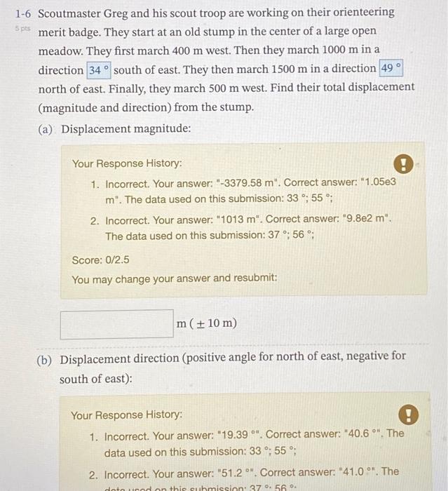 Solved 1-6 Scoutmaster Greg and his scout troop are working | Chegg.com