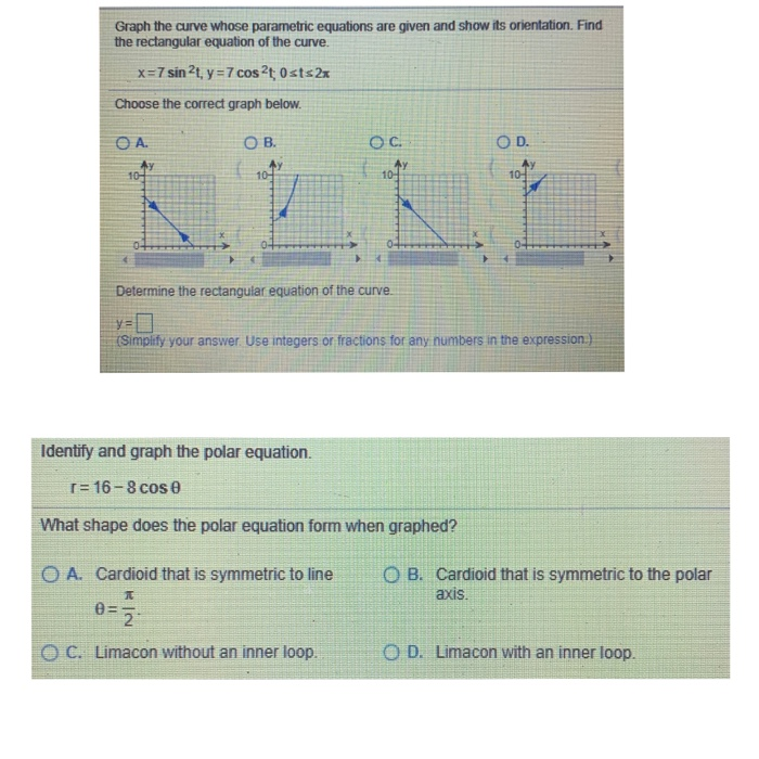Solved Graph the curve whose parametric equations are given | Chegg.com