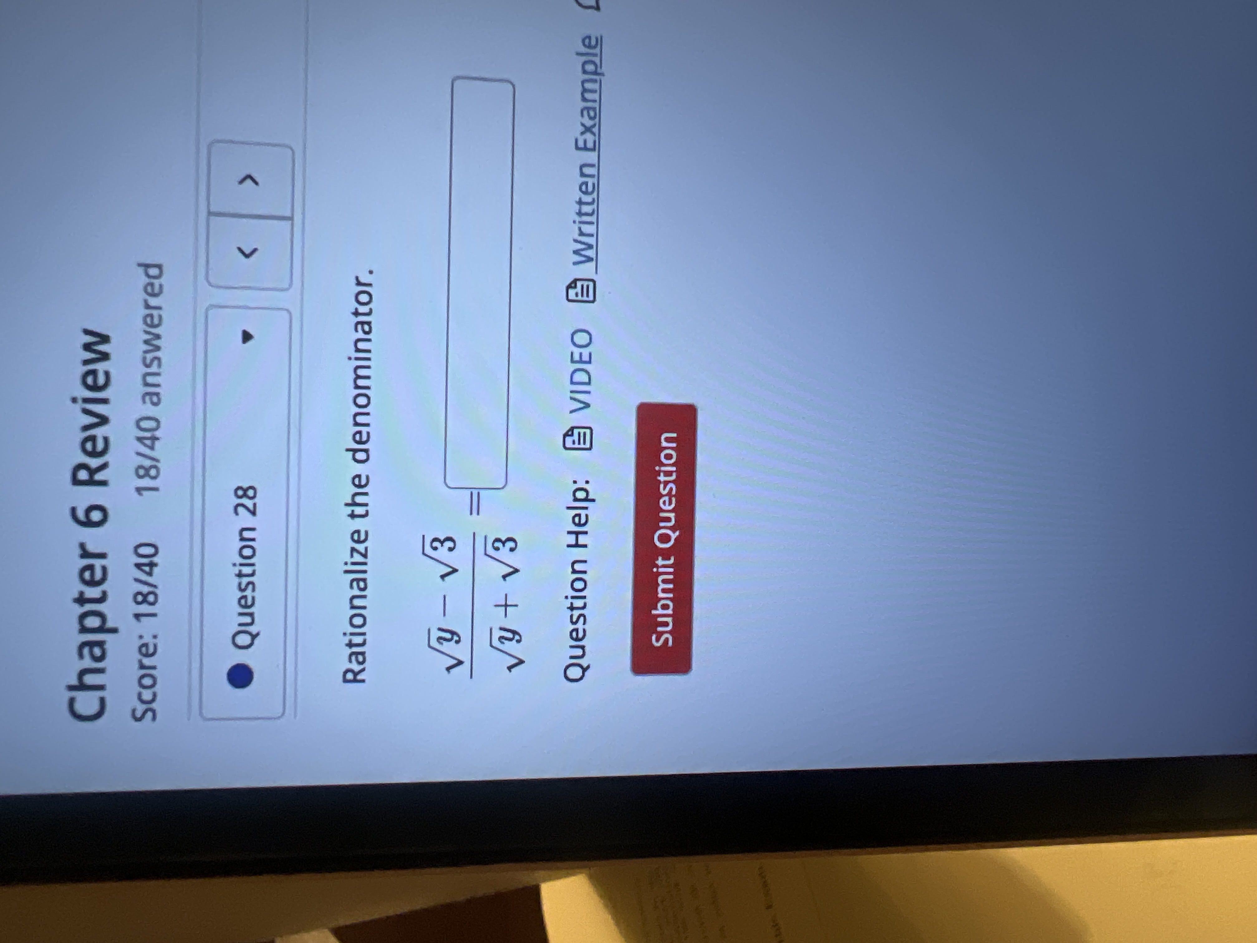 Solved Chapter 6 ﻿ReviewScore: 18401840 ﻿answeredRationalize | Chegg.com