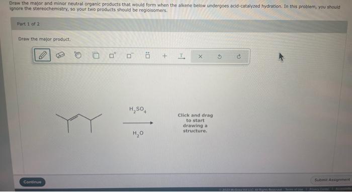 Solved Draw the major and minor neutral organic products | Chegg.com