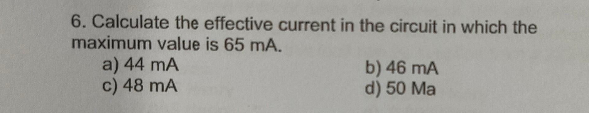 Solved Calculate the effective current in the circuit in | Chegg.com