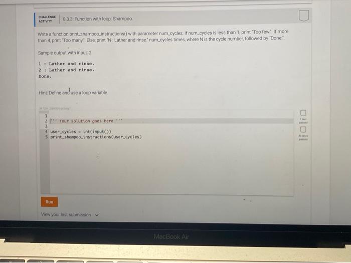 Solved CHALLENGE ACTIVITY 832 Function with branch: Popcom. | Chegg.com