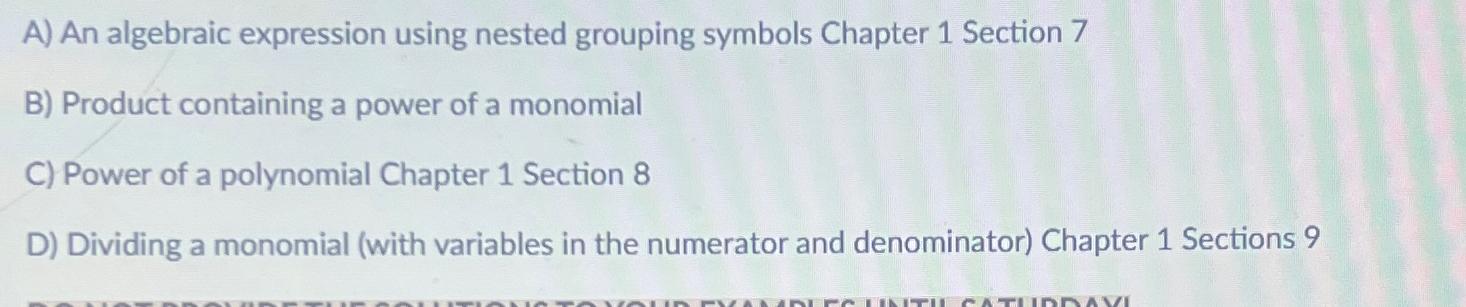 Solved A ﻿an Algebraic Expression Using Nested Grouping