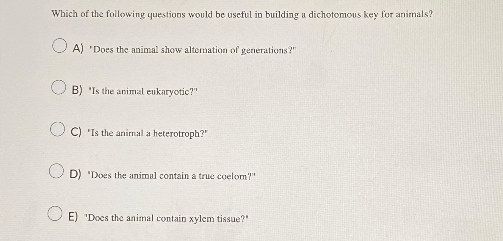 Solved Which of the following questions would be useful in | Chegg.com