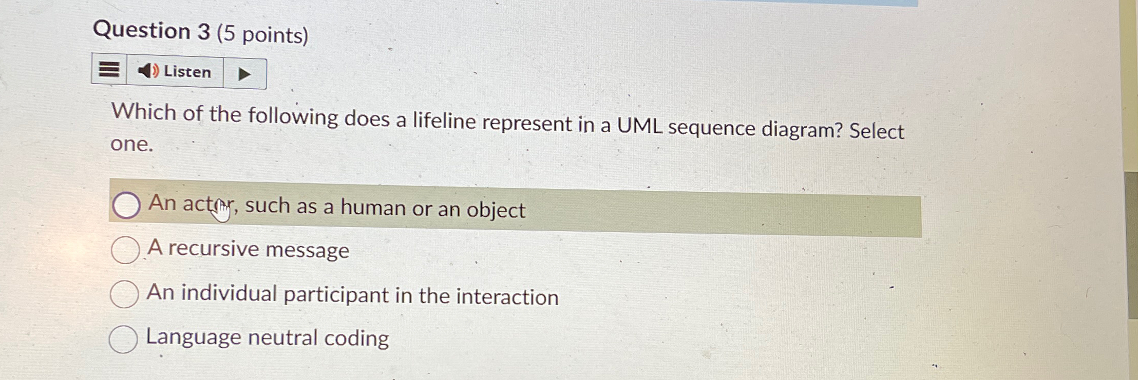 Solved Question 3 (5 ﻿points)ListenWhich of the following | Chegg.com