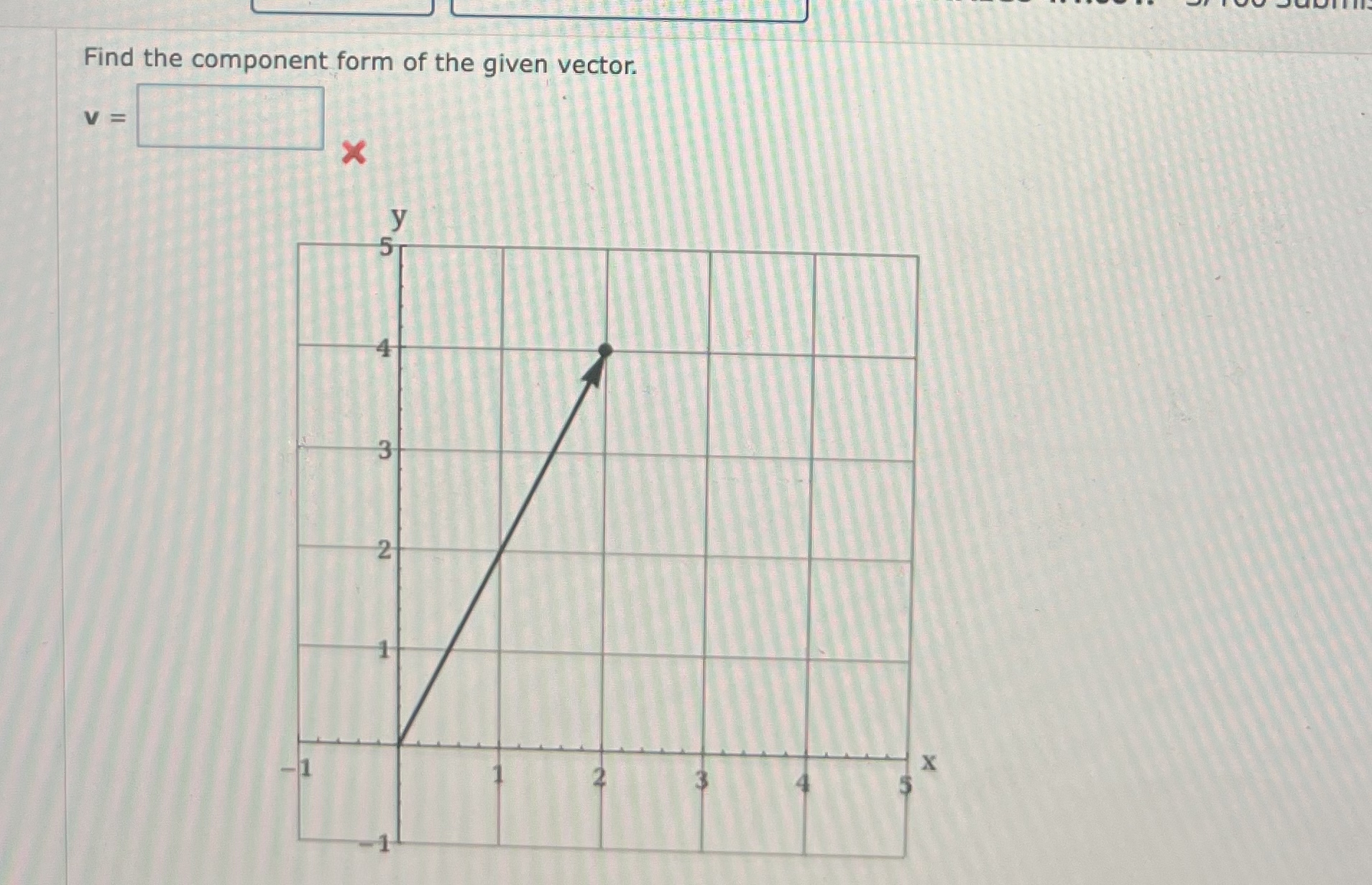 Solved Find the component form of the given vector.v= | Chegg.com