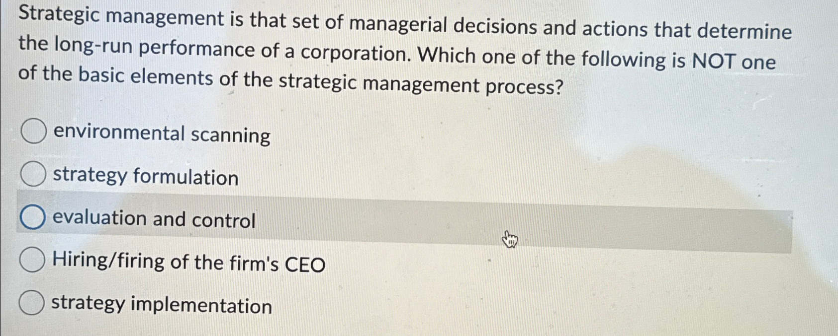 Solved Strategic management is that set of managerial | Chegg.com