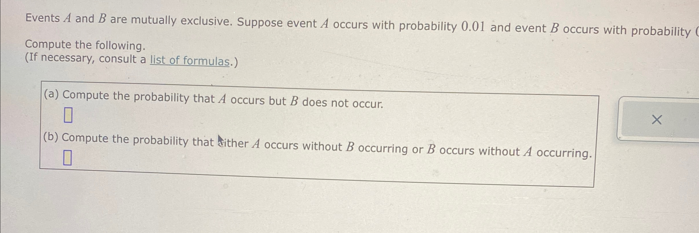 Solved Events A and B ﻿are mutually exclusive. Suppose event | Chegg.com