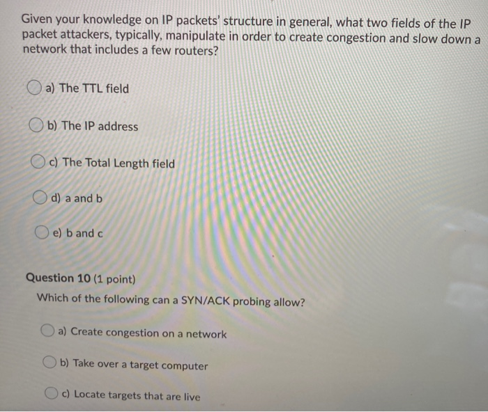 Solved Given your knowledge on IP packets' structure in | Chegg.com