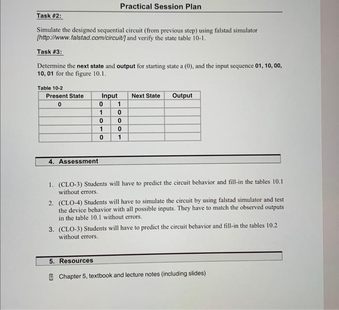 Solved Practical Session Plan Design a Sequential circuit | Chegg.com