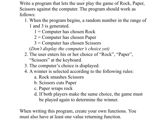 Solved Write a program that lets the user play the game of | Chegg.com