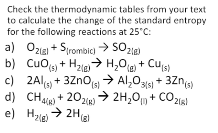 Solved Check the thermodynamic tables from your textto | Chegg.com