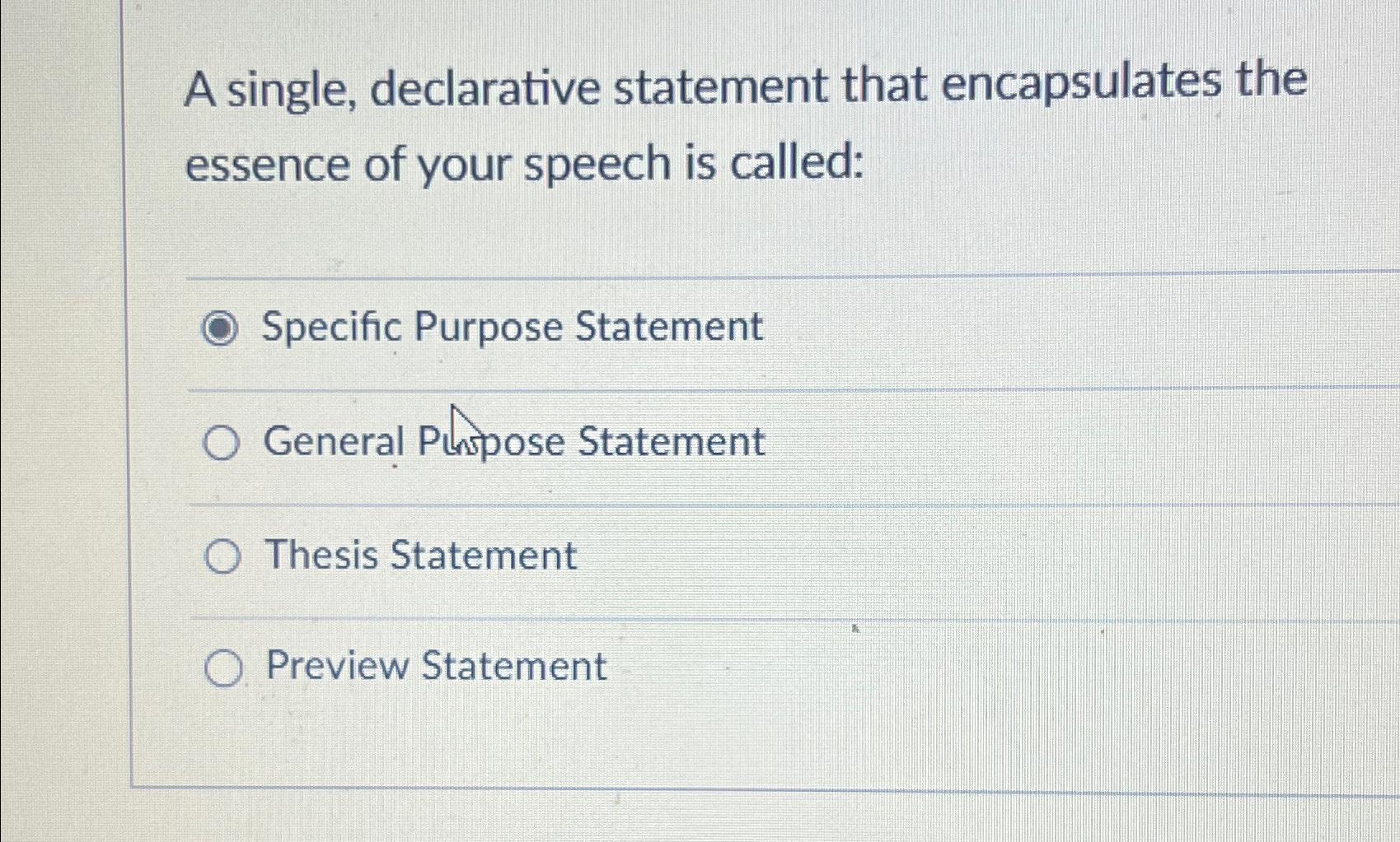 Solved A single, declarative statement that encapsulates the | Chegg.com