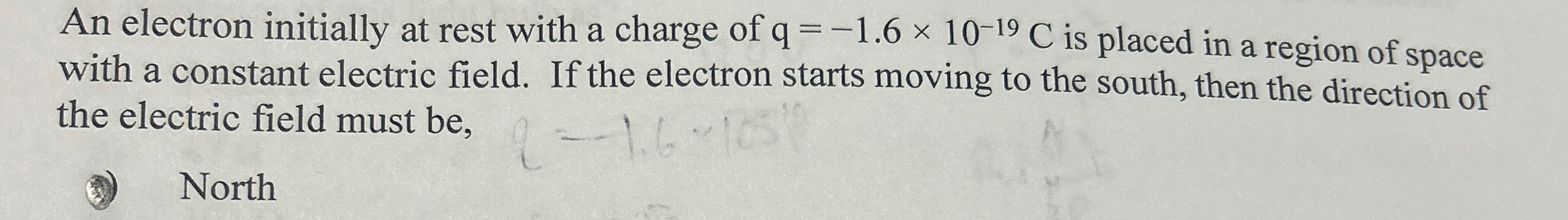 Solved An electron initially at rest with a charge of | Chegg.com