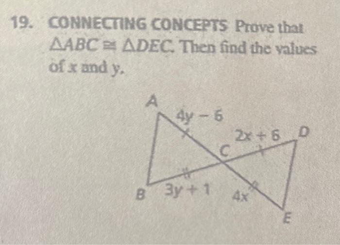 Solved 9. CONNECTING CONCEPTS Prove that ABC≅ DEC. Then | Chegg.com Solved 9. CONNECTING CONCEPTS Prove that ABC≅ DEC. Then | Chegg.com