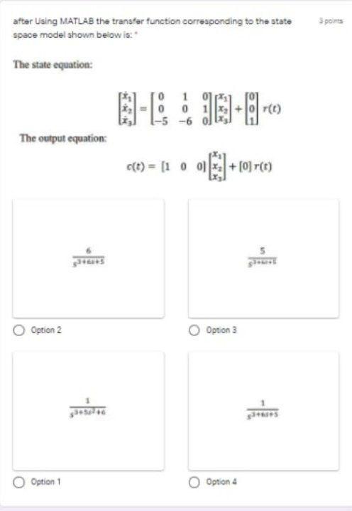 Solved points after Using MATLAB the transfer function | Chegg.com