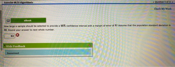 Solved Exercise 08.23 Algorithmic Question 5 of 11 Check My | Chegg.com