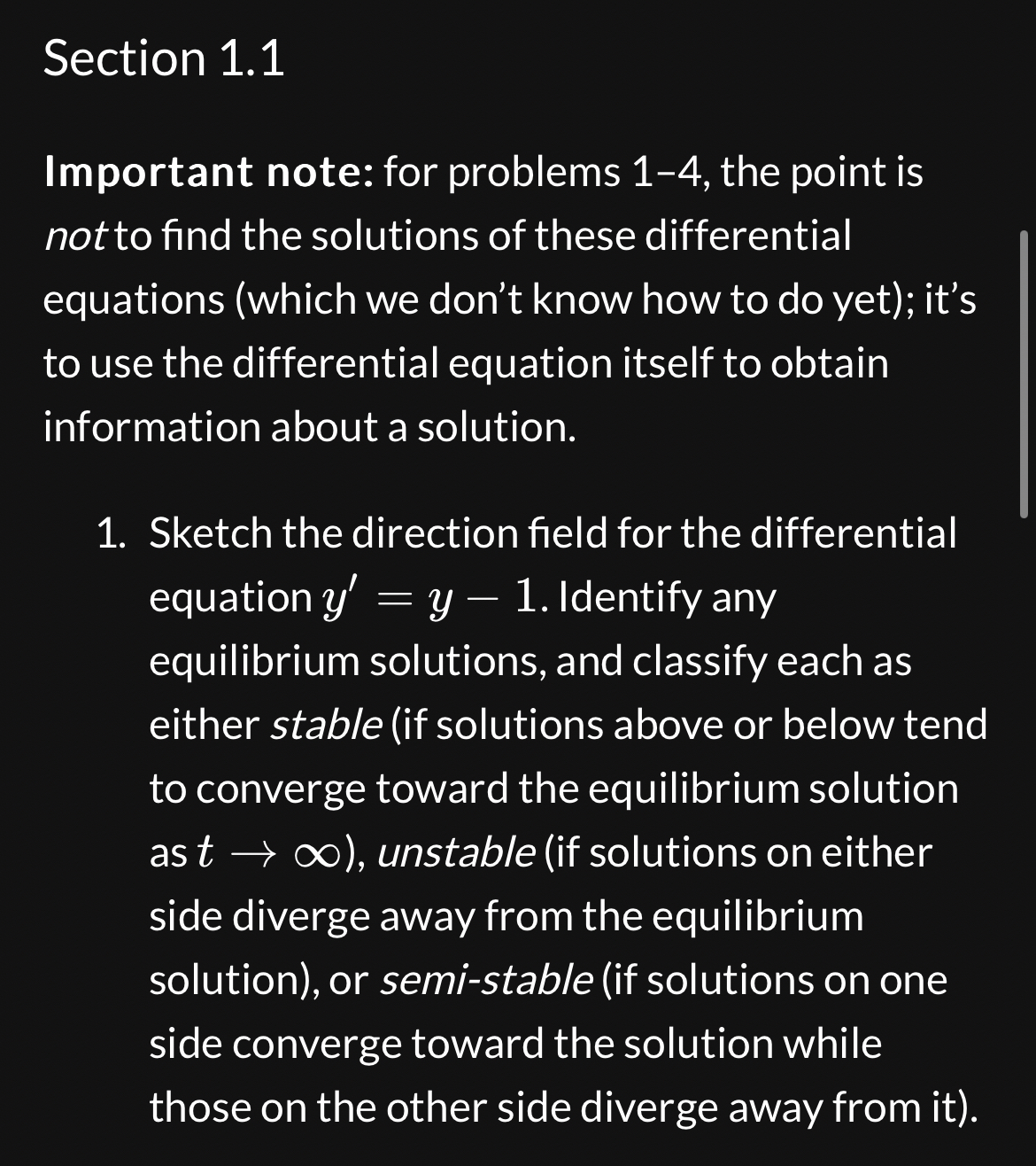 Solved Section 1 1important Note For Problems 1 4 ﻿the