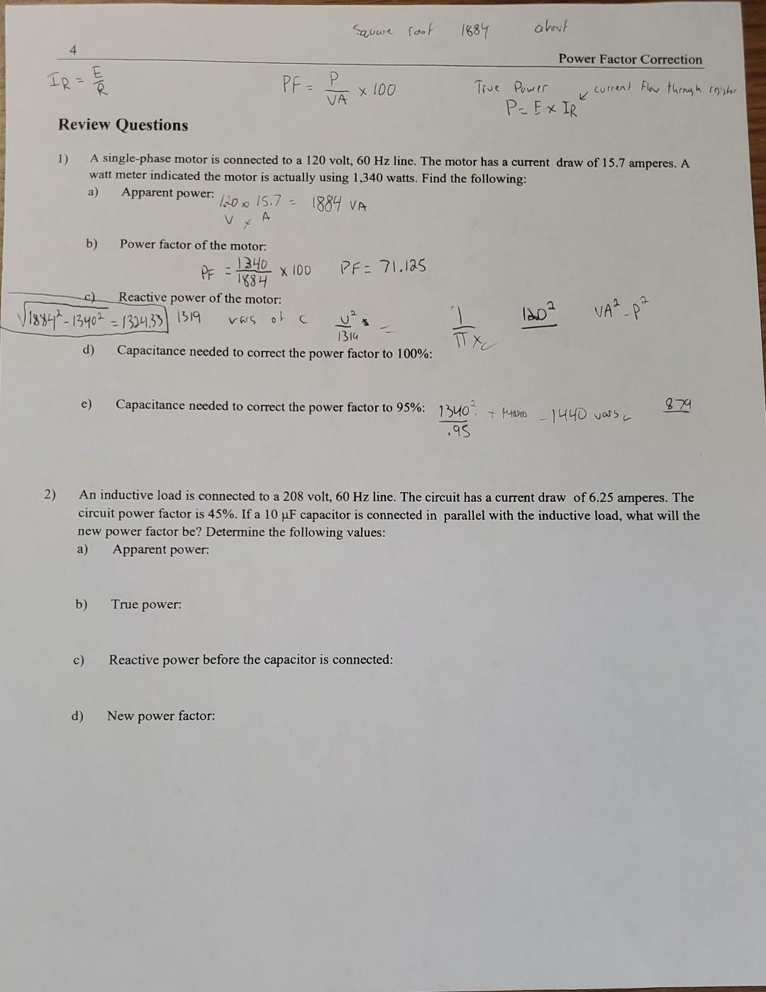 Solved hello I got some of this review homework done but I | Chegg.com