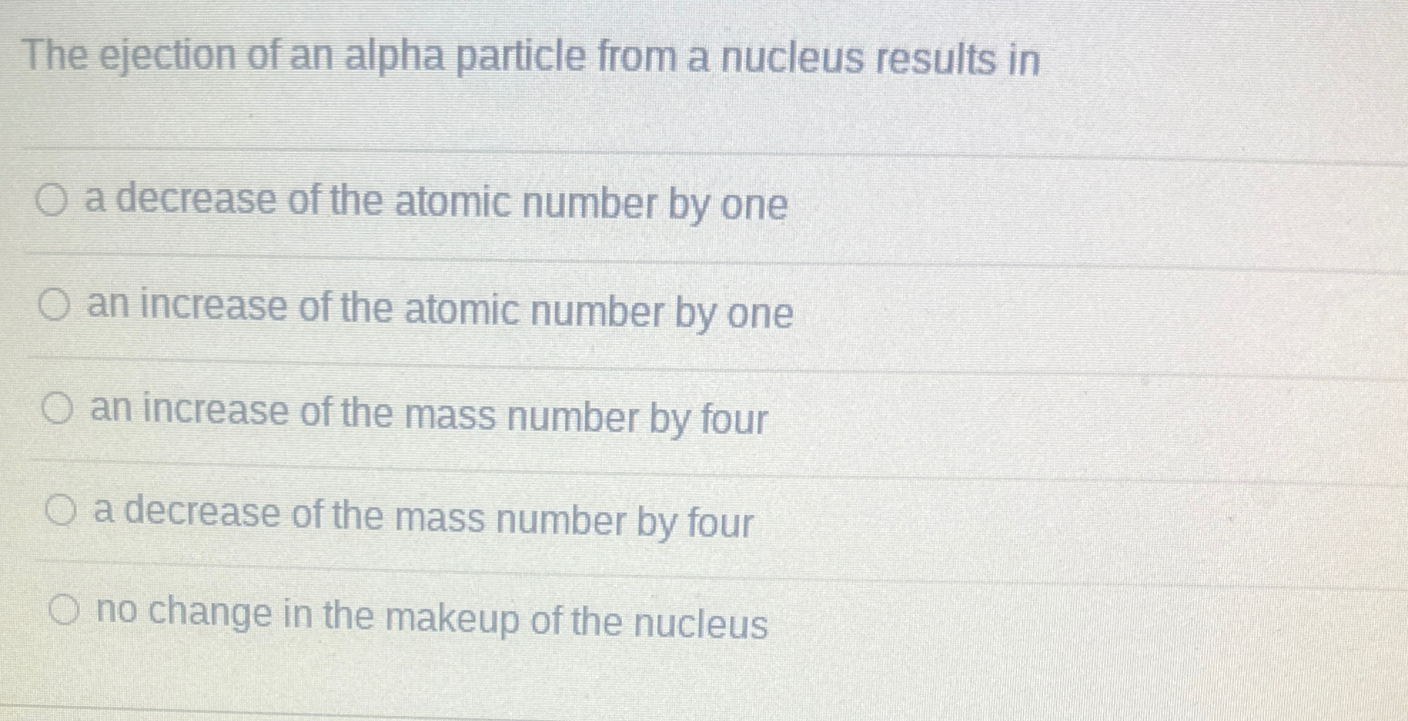 Solved The ejection of an alpha particle from a nucleus | Chegg.com