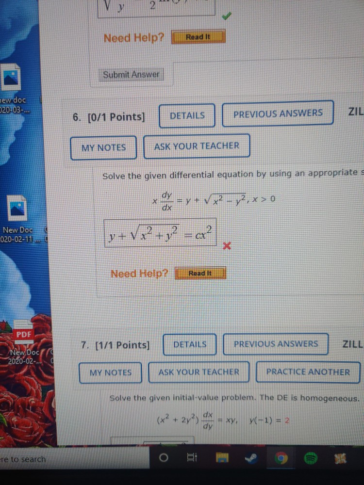 Solved 2 Need Help? Read It Submit Answer new doc 320-03-... | Chegg.com