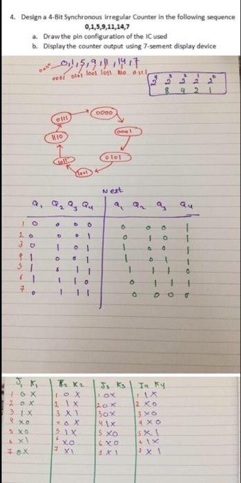 Solved 4. Design a 4-Bit Synchronous irregular Counter in | Chegg.com